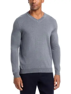 Bloomingdale'S V-neck Merino Wool Sweater - Medium Gray