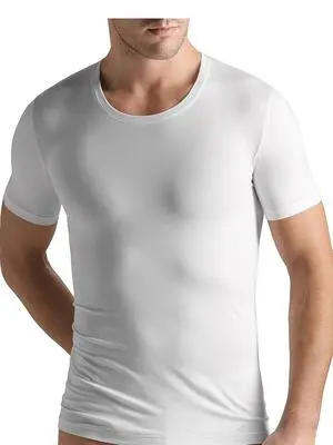Hanro Cotton Superior Short Sleeve Crewneck Tee - White