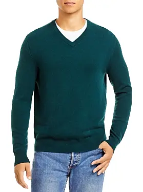 Bloomingdale'S BLOOMINGDALE'S Cashmere V-Neck Pullover Hunter Green