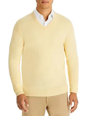 Bloomingdale'S BLOOMINGDALE'S Cashmere V-Neck Pullover Light Yellow