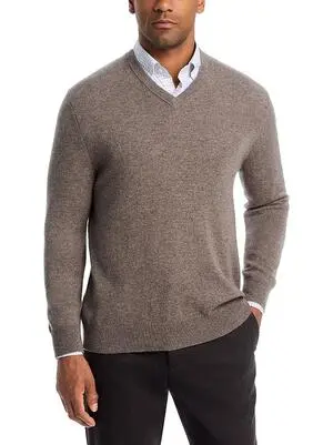 Bloomingdale'S Cashmere V-neck Pullover - Mushroom