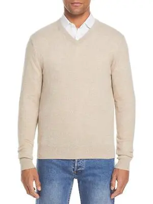 Bloomingdale'S BLOOMINGDALE'S Cashmere V-Neck Pullover Oatmeal
