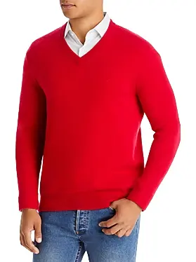Bloomingdale'S BLOOMINGDALE'S Cashmere V-Neck Pullover Red
