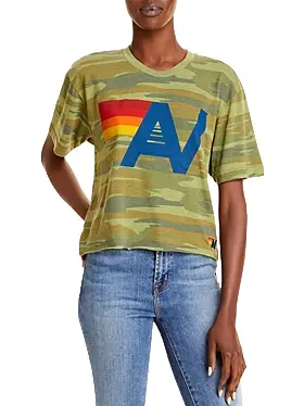 Aviator Nation Logo Boyfriend Tee Camo