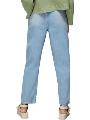 Whistles Elasticized Waist Straight Jeans - Denim