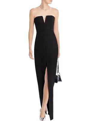 Bcbgmaxazria Strapless Crepe Gown - Black