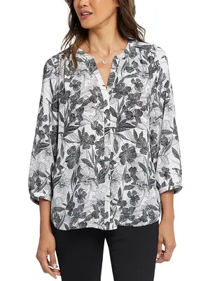NYDJ Pintuck-Back Blouse Acantha