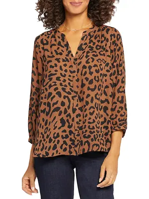 NYDJ Pintuck-Back Blouse Athena