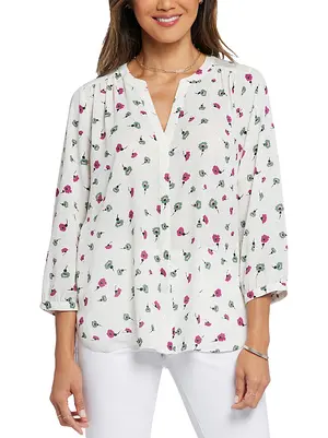 NYDJ Pintuck-Back Blouse Leonida