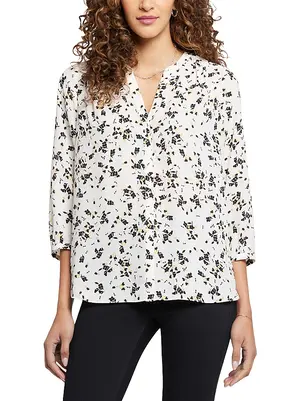 NYDJ Pintuck-Back Blouse Sugarville