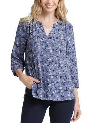 NYDJ Pintuck-Back Blouse Wave