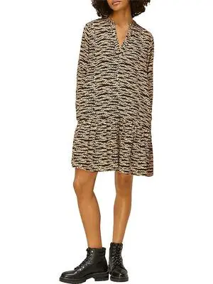 Whistles Tiger & Leopard Print Dress - Black Multi