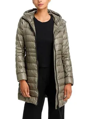 Canada Goose Cypress Hooded Mid-length Down Coat Label - Smokey Sage