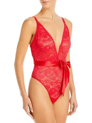 Cosabella Never Say Never Plunging Teddy Bodysuit - Rossetto