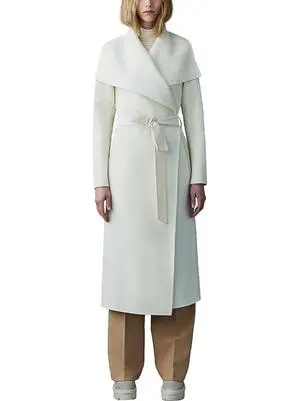 Mackage Mai Lightweight Wool Wrap Coat - Cream