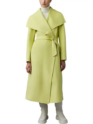 Mackage Mackage Mai Lightweight Wool Wrap Coat Pale Lime