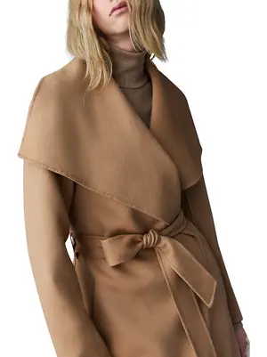Mackage Mackage Mai Lightweight Wool Wrap Coat Tan