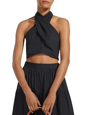 Staud Staud Kai Twist Crop Top Black