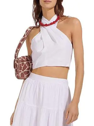 Staud Kai Twist Crop Top - White