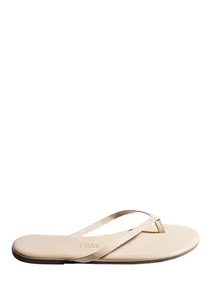 Tkees Tkees Foundations Leather Flip-Flops Seashell