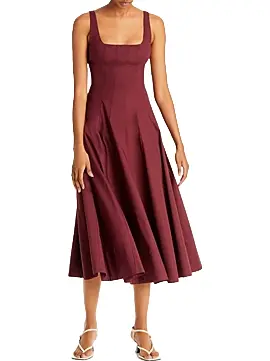 Staud Staud Wells Midi Dress Plum
