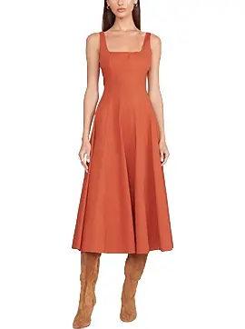 Staud Staud Wells Midi Dress Spice