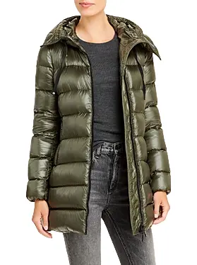 Moncler Suyen Hooded Down Parka Olive
