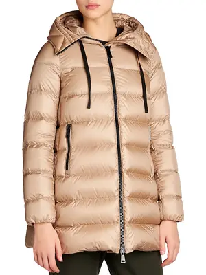 Moncler Suyen Hooded Down Parka Stone