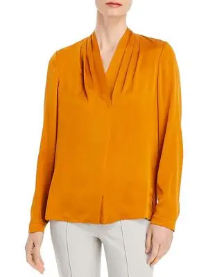 Kobi Halperin Kobi Halperin Nellie Silk-Blend Pleated Blouse Bronze