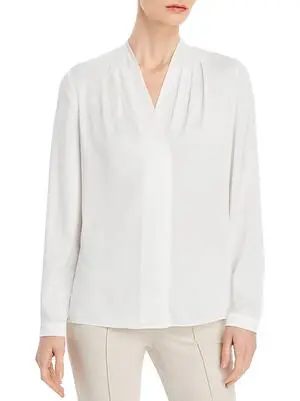 Kobi Halperin Kobi Halperin Nellie Silk-Blend Pleated Blouse Ivory