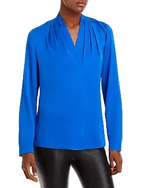 Kobi Halperin Kobi Halperin Nellie Silk-Blend Pleated Blouse Lapis