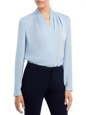 Kobi Halperin Kobi Halperin Nellie Silk-Blend Pleated Blouse Sky Mist