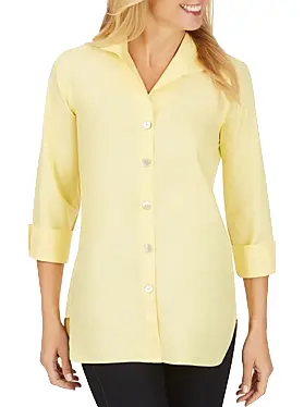 Foxcroft Foxcroft Pandora Non-Iron Cotton Shirt Sunbeam