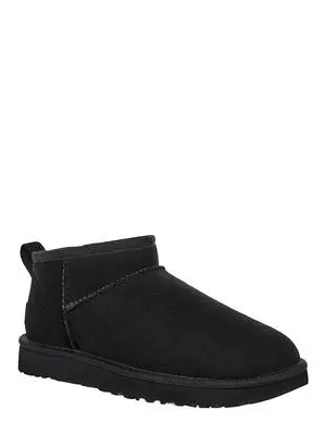 UGG Classic Ultra Mini Shearling Booties - Black