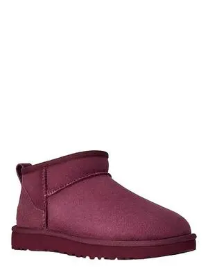 UGG Classic Ultra Mini Shearling Booties - Burnt Magenta