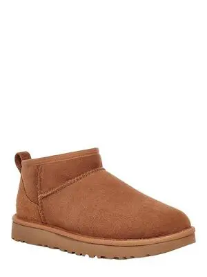 UGG Classic Ultra Mini Shearling Booties - Chestnut