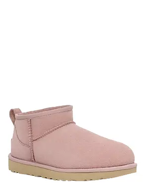 UGG Classic Ultra Mini Shearling Booties Rose Grey