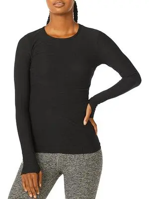 Beyond Yoga Featherweight Classic Crew Pullover - Darkest Night