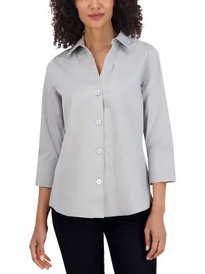 Foxcroft Paityn Non-Iron Shirt Silver