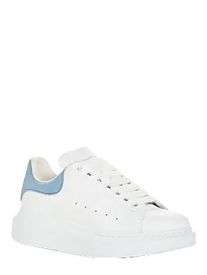 Alexander McQueen Oversized Suede Heel Detail Sneakers White/blue