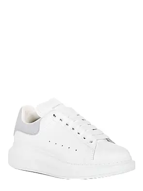 Alexander McQueen Oversized Suede Heel Detail Sneakers White/gray