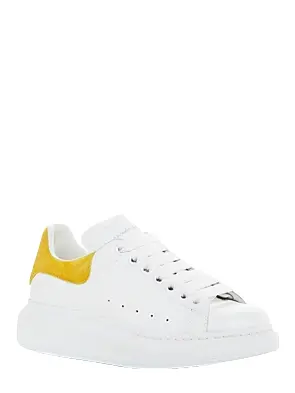Alexander McQueen Oversized Suede Heel Detail Sneakers White/marine