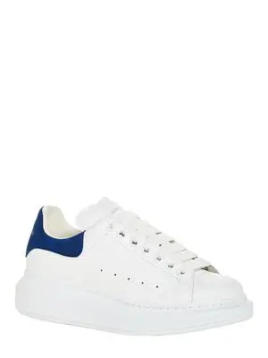 Alexander McQueen Oversized Suede Heel Detail Sneakers - White/navy