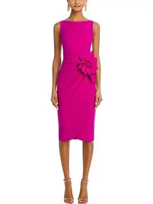 Chiara Boni La Petite Robe Glenaly Flower-applique Dress - Cyclamen