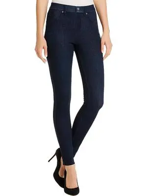 Hue Ultra-soft High-waisted Denim Leggings - Black Indigo Wash