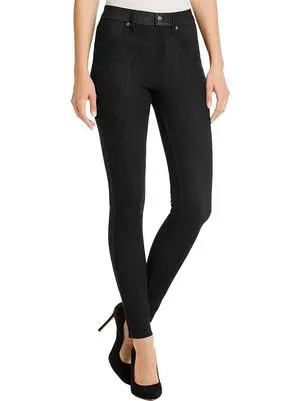 Hue Ultra-soft High-waisted Denim Leggings - Black