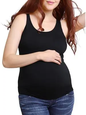 INGRID & ISABEL Maternity Scoop Neck Tank - Black