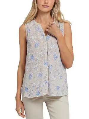NYDJ Nydj Sleeveless Pleated Blouse Antonia