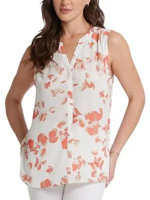 NYDJ Sleeveless Pleat Back Blouse Aurora