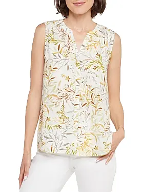 NYDJ Sleeveless Pleat Back Blouse Chatjardin